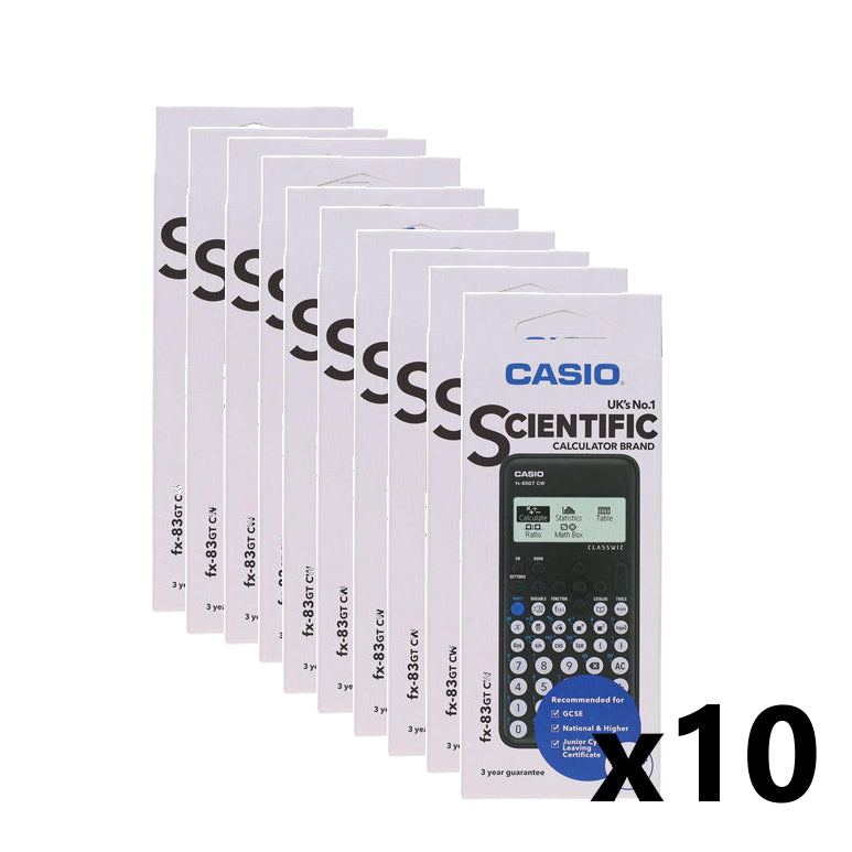 Pack of 10 Casio Scientific Calculator Black FX-83GTCW €16.50 each ...