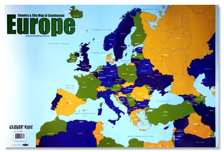 Clever Kidz Wall Chart - Map of Europe – McArdles iSchool